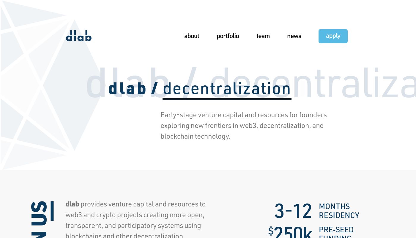 Apply to dlab - New York - Web3, Decentralization, Blockchain Startups